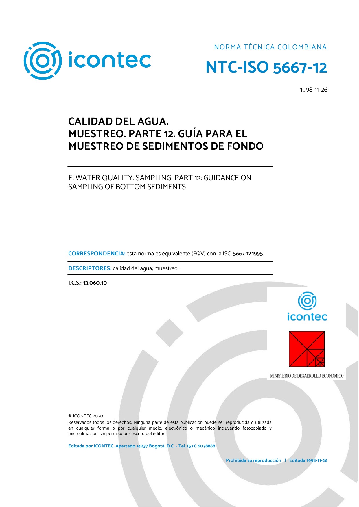 ViewInside - CALIDAD DE AGUA. MUESTREO. PARTE 12. GUIA PARA EL MUESTREO DE SEDIMENTOS DE FONDO.